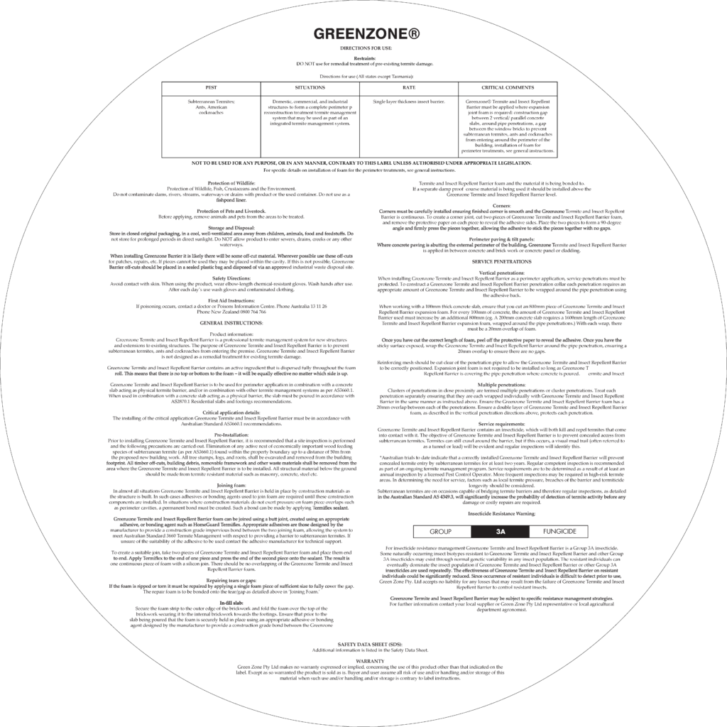 Product Information - Greenzone Termite Barrier
